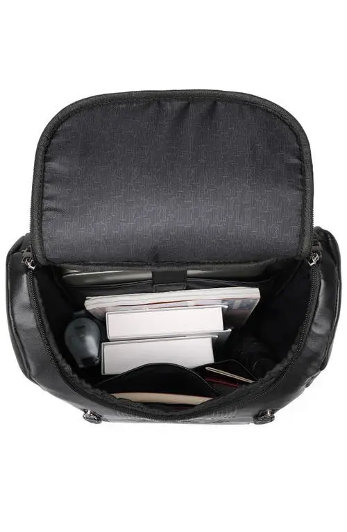 ELLE 22l Vegan Leather Backpack - Black