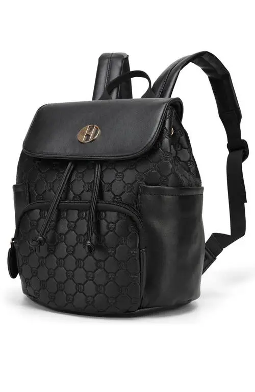 ELLE Compass 10l Vegan Leather Mini Backpack - Black