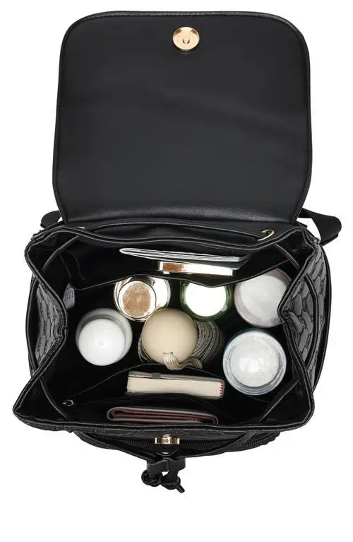 ELLE Compass 10l Vegan Leather Mini Backpack - Black