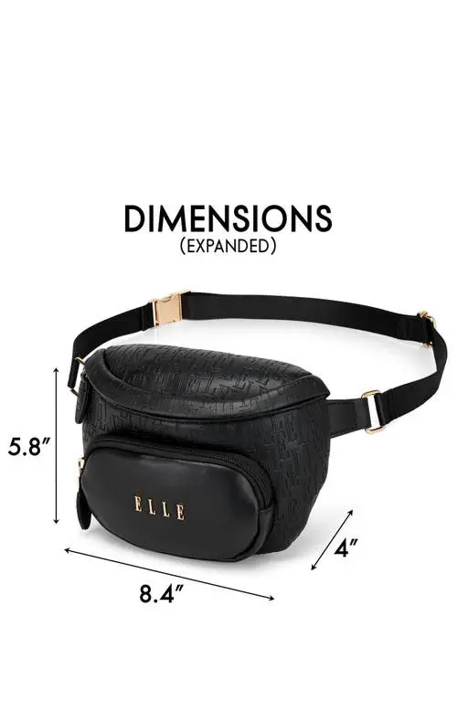 ELLE Wayfarer 1.8l Vegan Leather Monogram Belt Bag