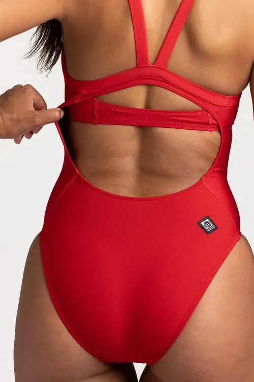 JOLYN Caroline Athletic One Piece Swimsuit - Red