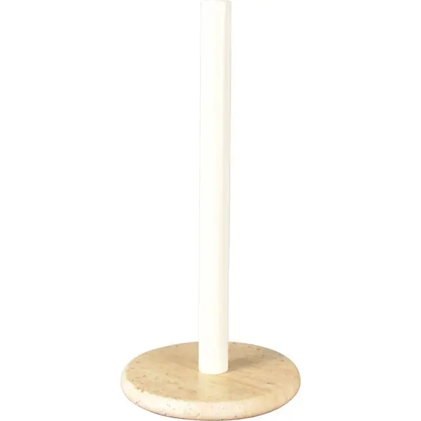 HAPPIMESS Avery Modern Classic Metal With Non Slip Weighted Marble Base Paper Towel Holder - Ivory/beige Marble