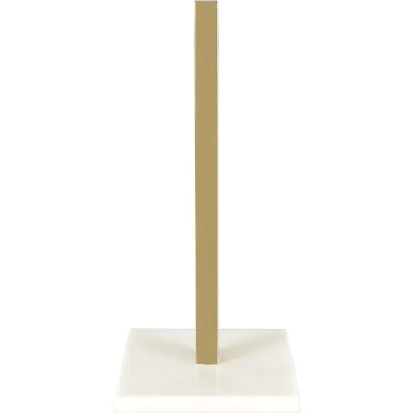 HAPPIMESS Avery Modern Classic Metal With Non Slip Weighted Marble Base Paper Towel Holder - White Marble/gold