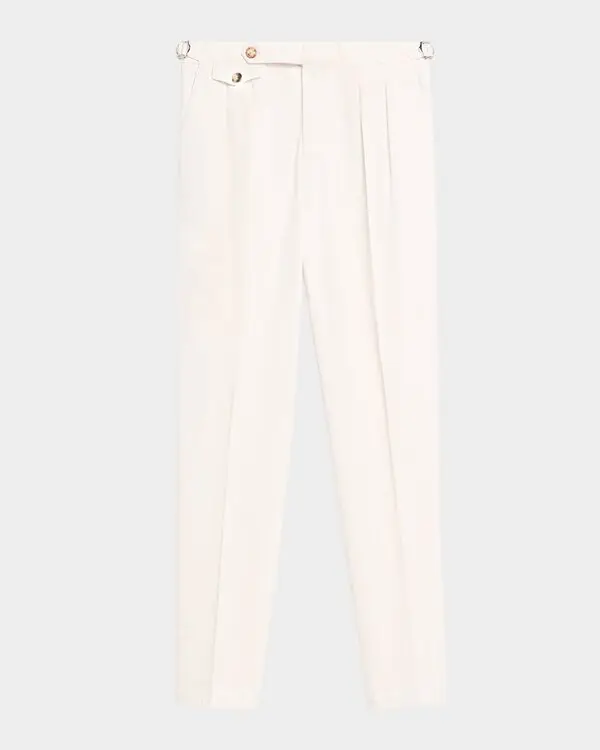 Brunello Cucinelli Waistband Tab Double-pleated Pants - Milk