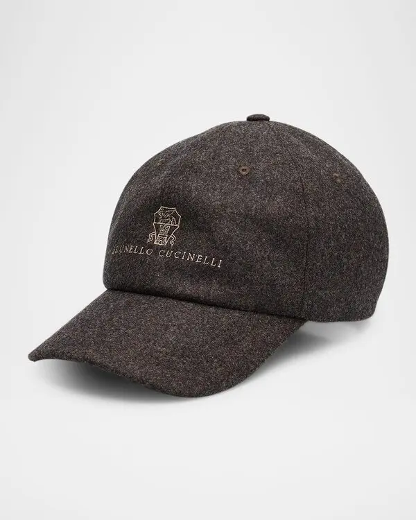 Brunello Cucinelli Cashmere Baseball Cap With Logo - Dark Brown