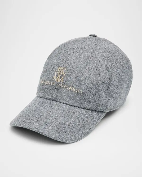 Brunello Cucinelli Cashmere Baseball Cap With Logo - Medium Grey