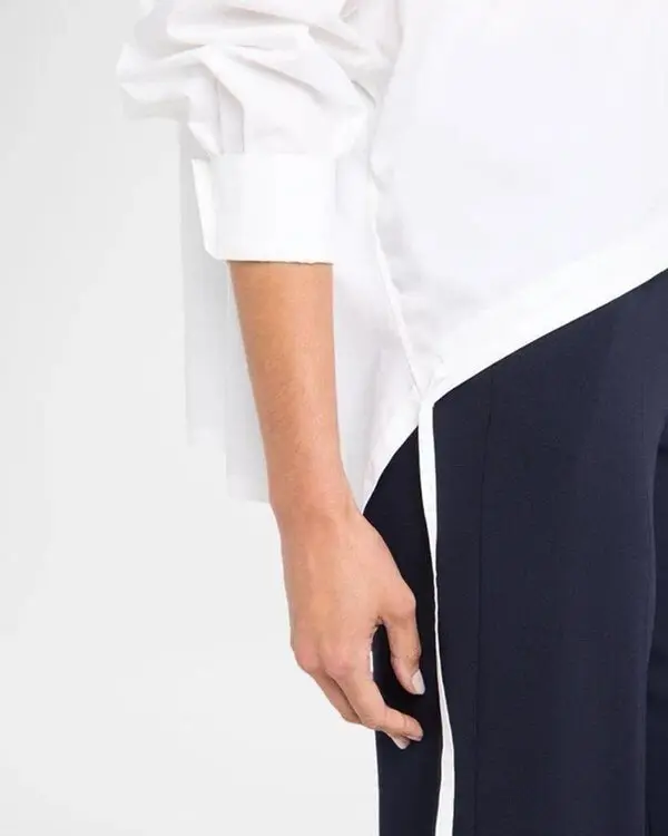Emporio Armani Oversized Cotton Poplin Shirt - White