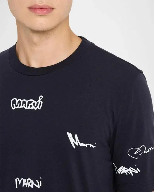 Marni Apos;s Allover Multi-logo Crewneck T-shirt