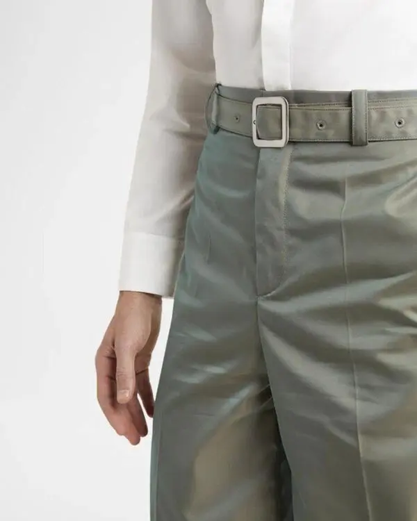 JIL SANDER Glaze Effect Self-belt Shorts - Celadon