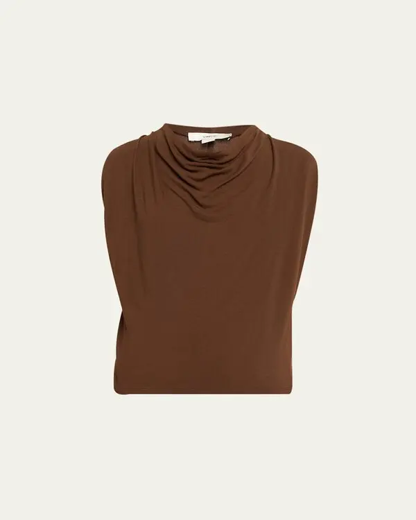 Vince Draped Cowl-neck Top - Espresso