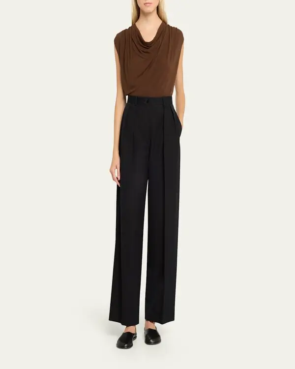 Vince Draped Cowl-neck Top - Espresso