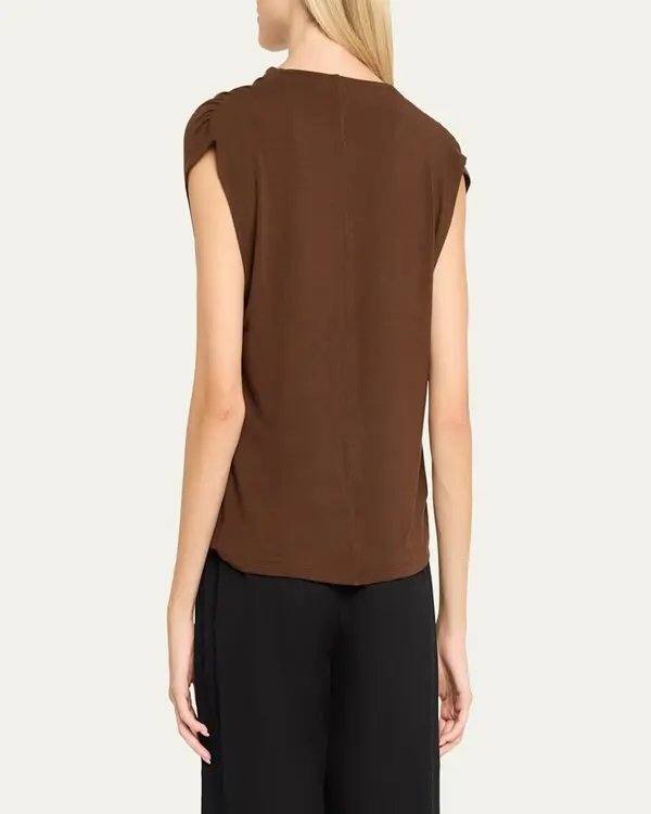 Vince Draped Cowl-neck Top - Espresso