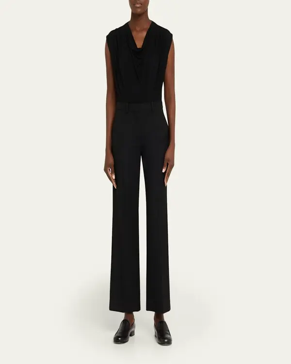 Vince Draped Cowl-neck Top - Espresso