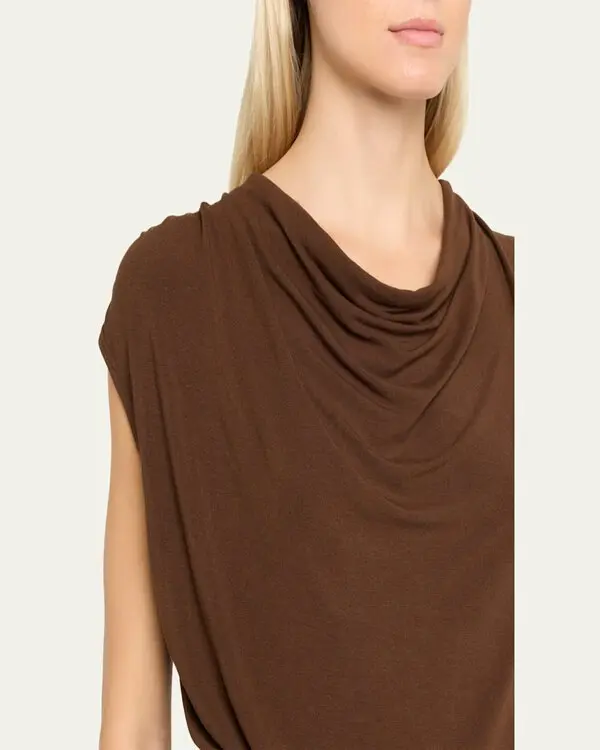 Vince Draped Cowl-neck Top - Espresso