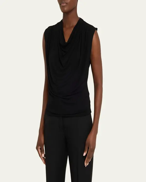 Vince Draped Cowl-neck Top - Espresso