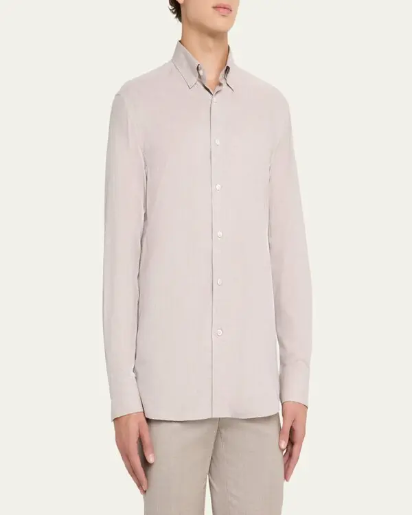 Brioni Cotton Flannel Button-down Shirt