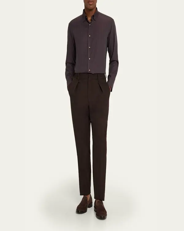 Brioni Cotton Flannel Button-down Shirt