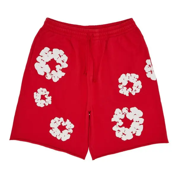 DENIM TEARS Cotton Wreath Sweatshorts - Red