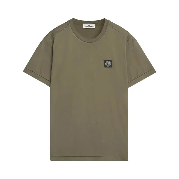 Stone Island Garment Dyed Logo T-shirt - Green