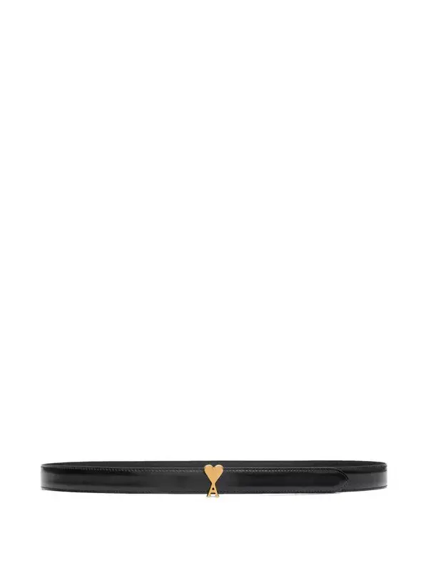Ami Glazed Leather Belt - Black