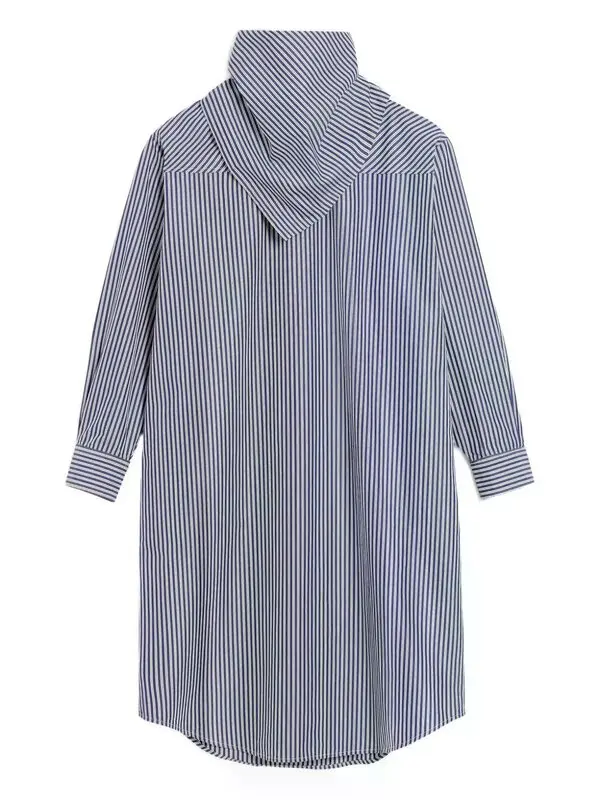 AMI Paris Striped Bandana-collar Midi Dress - Blue