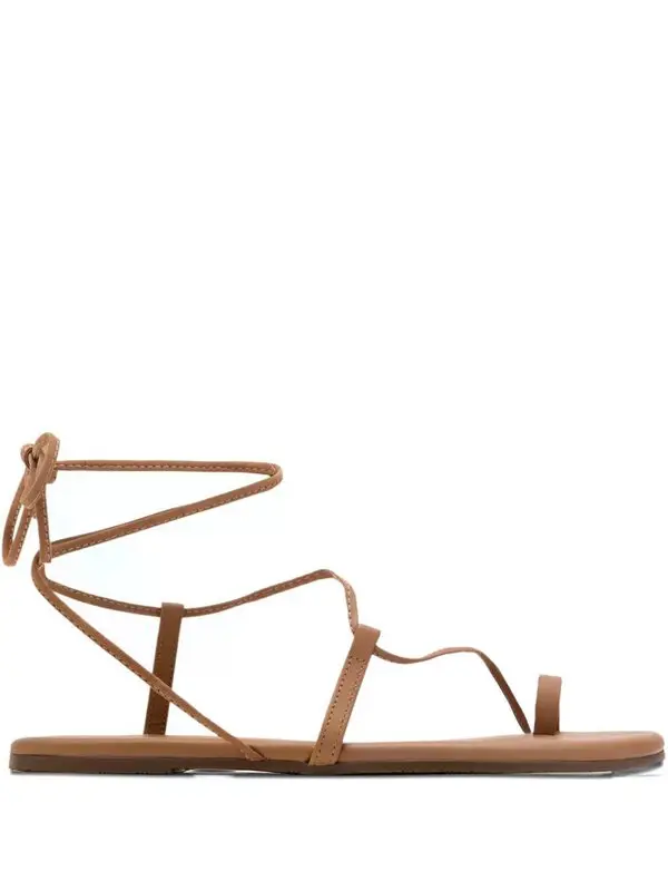Tkees Ankle-tie Leather Sandals - Brown
