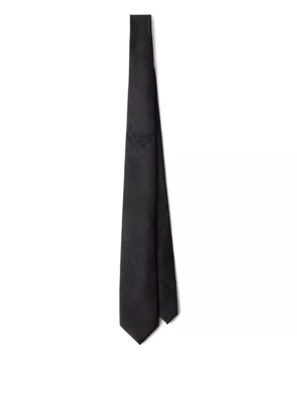 Prada Triangle-detail Neck Tie - Grey