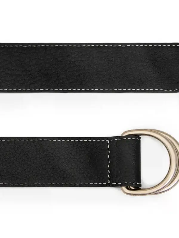 AMI Paris Supple Leather Double-buckle Belt - Black