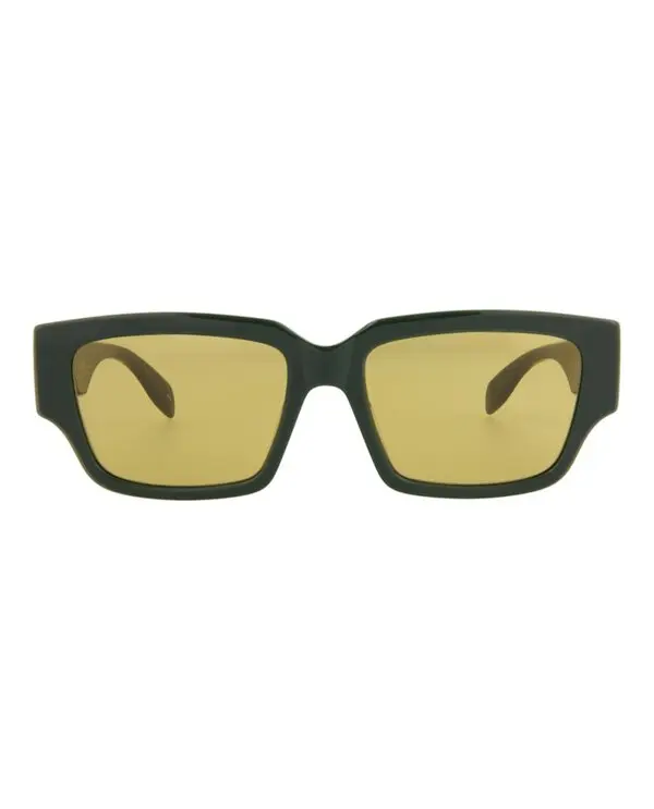 Alexander McQueen Acetate Square Frame Sunglasses - Green Yellow (am0329s/30011473/004)
