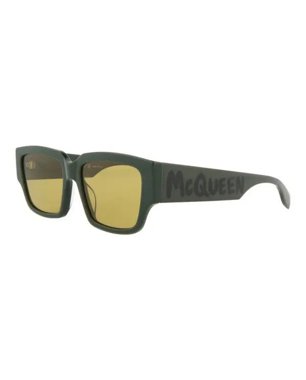 Alexander McQueen Acetate Square Frame Sunglasses - Green Yellow (am0329s/30011473/004)