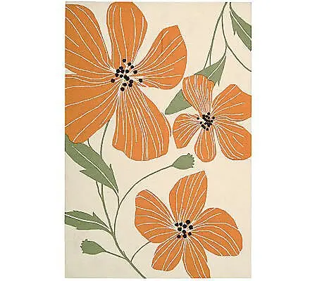 NOURISON HOME Botanical 8'x10'6' Retro Alstroemeriah Andhooked Rug - One-color