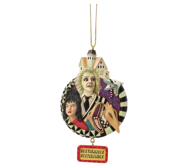 JIM SHORE Beetlejuice Group Christmas Ornament .92in H - One-color