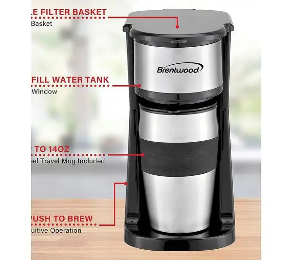 BRENTWOOD 700w Portable Single Coffee Maker