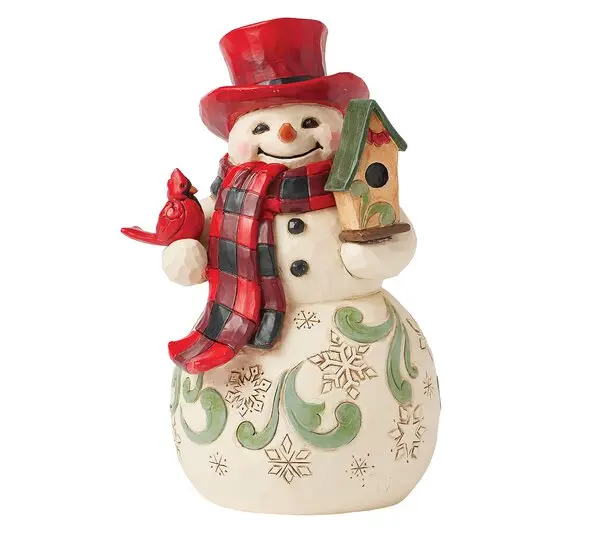 JIM SHORE Highland Glen Snowman Hat Figurine 6. 3in H - One-color