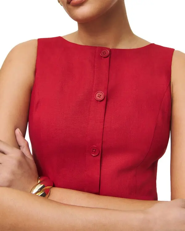 chinese dress ladies Rent The Selia Green Linen Dress By Reformation