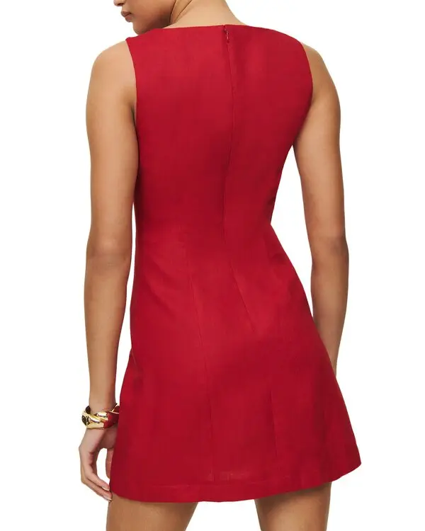 zarae linen dress reformation Reformation Zarae Linen Dress In Lipstick - 30% Off
