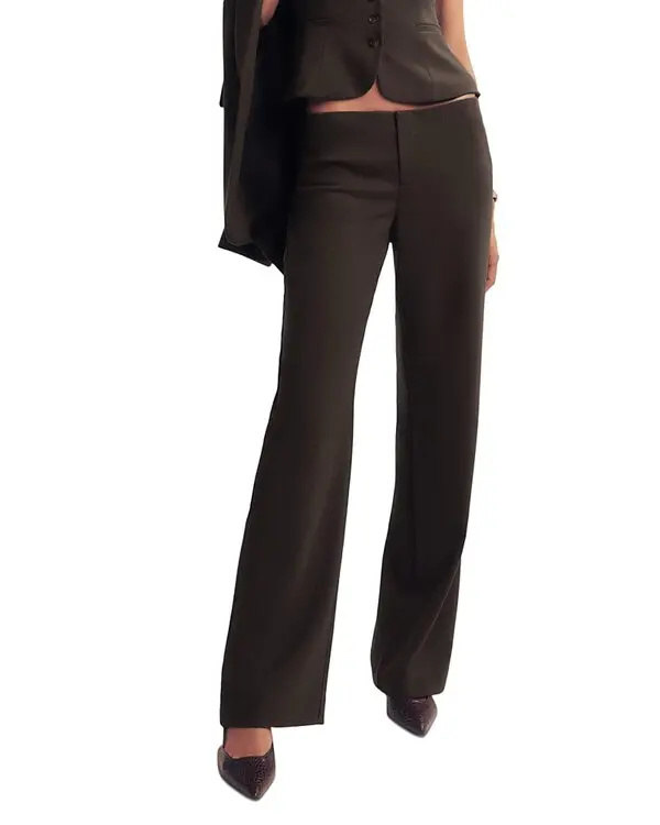 REFORMATION Vida Low Rise Pants - Mole