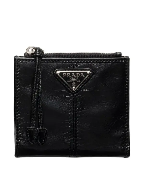 Prada Small Leather Wallet - Black