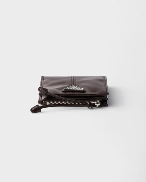 Prada Small Leather Wallet - Brown