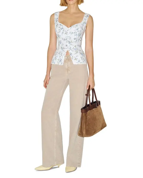 REFORMATION Viola Linen Top - Nostalgia