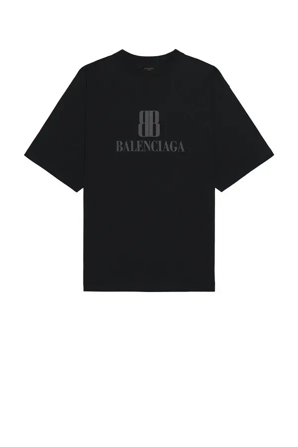 Balenciaga B Logo Tee In Black