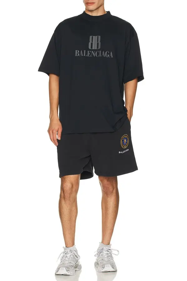 Balenciaga B Logo Tee In Black