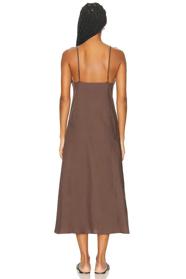 deiji studios brown dress Chocolate Brown Sleeve and Neck Gathered Dress — Cotton Girls Dress main image 0