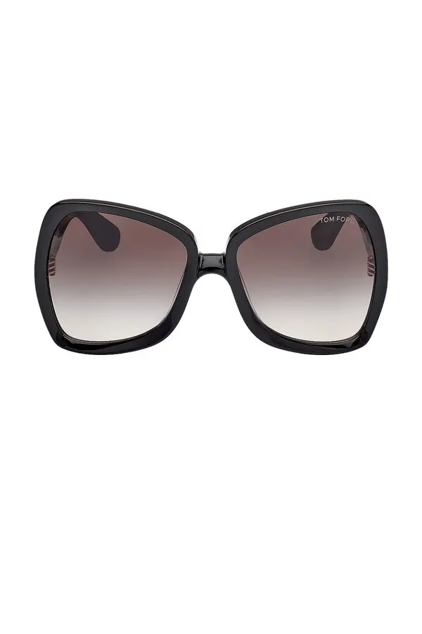 TOM FORD Jerry Sunglasses - Shiny Black & Gradient Smoke