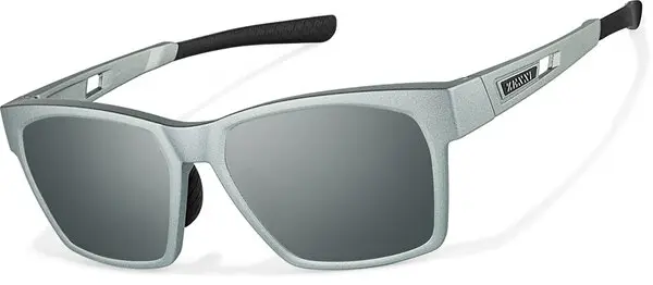 Zenni Sporty Square Full Rim Frame - Silver
