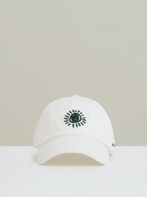 REISS Artola Sun-embroidered Cap - White
