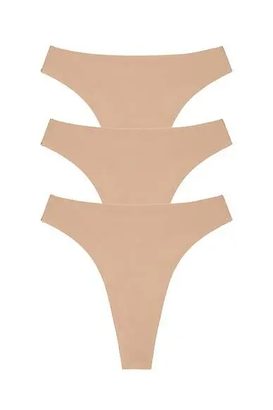 NEGATIVE UNDERWEAR Base High Thong 3-pack - Buff