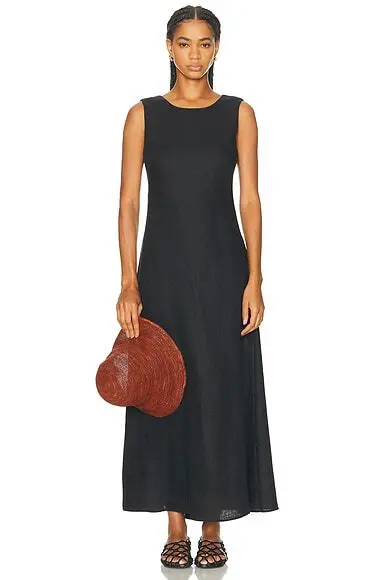 Posse Matilda Linen Maxi Dress - Black