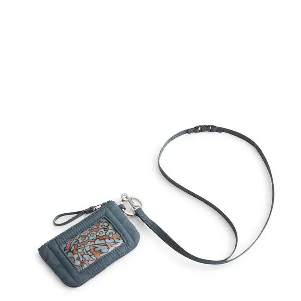 VERA BRADLEY Zip Id Pouch W/breakaway Lanyard In Dark Slate - Blue