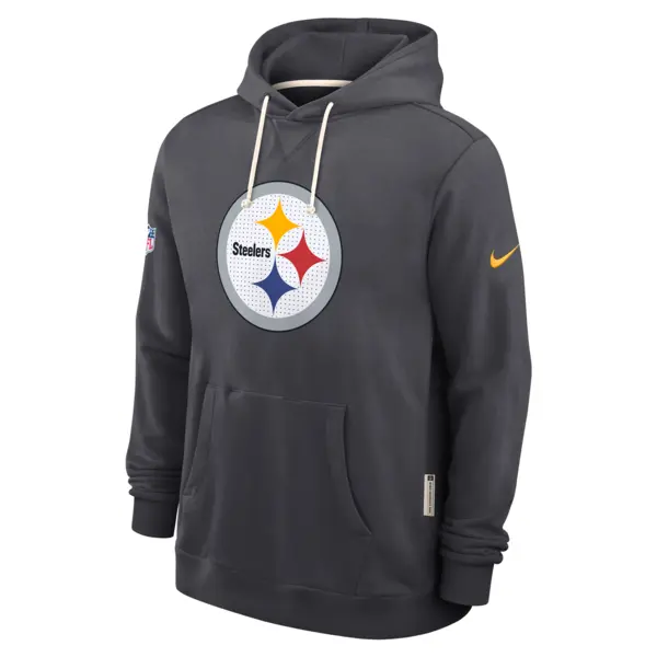 Nike Pittsburgh Steelers Initial Home Sideline Dri-fit Nfl Pullover Hoodie - Grey